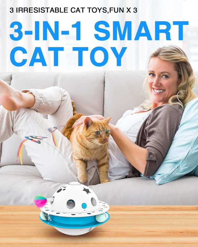 3 in 1 Smart Cat Toys, Interactive Cat Roly Poly Toy, Electric Indoor ...